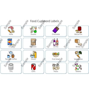 Food Cupboard Labels: Visual Communication Aid (digital Download) - Etsy