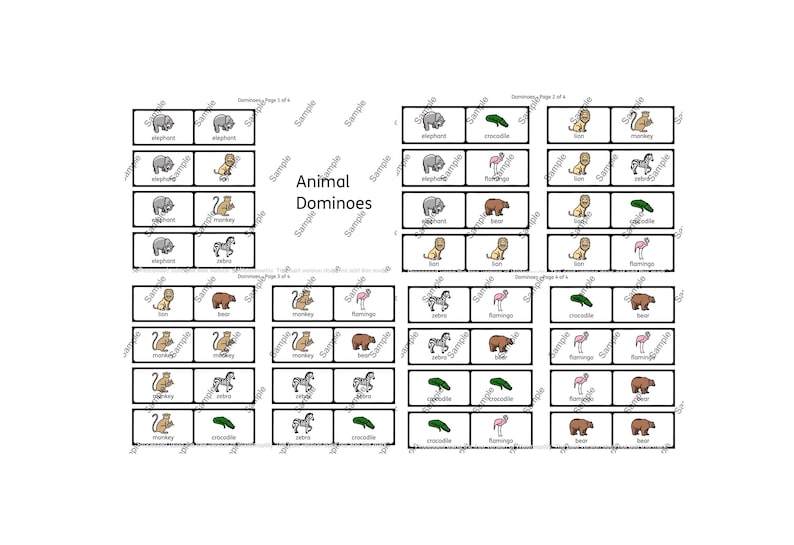 Animal Dominoes Game, Visual Communication Support, Visual Aid for SEND ...