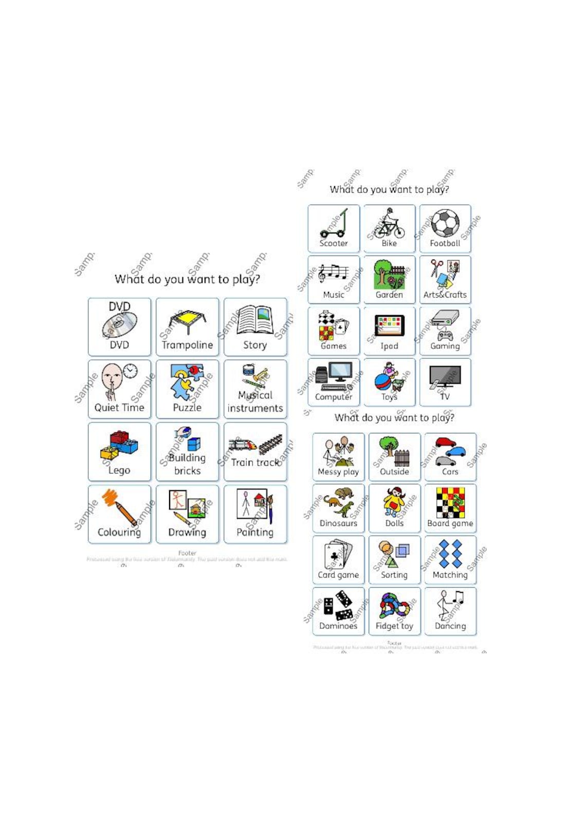 Visual Communication Cards: Play Symbols for Autism, ADHD (digital ...