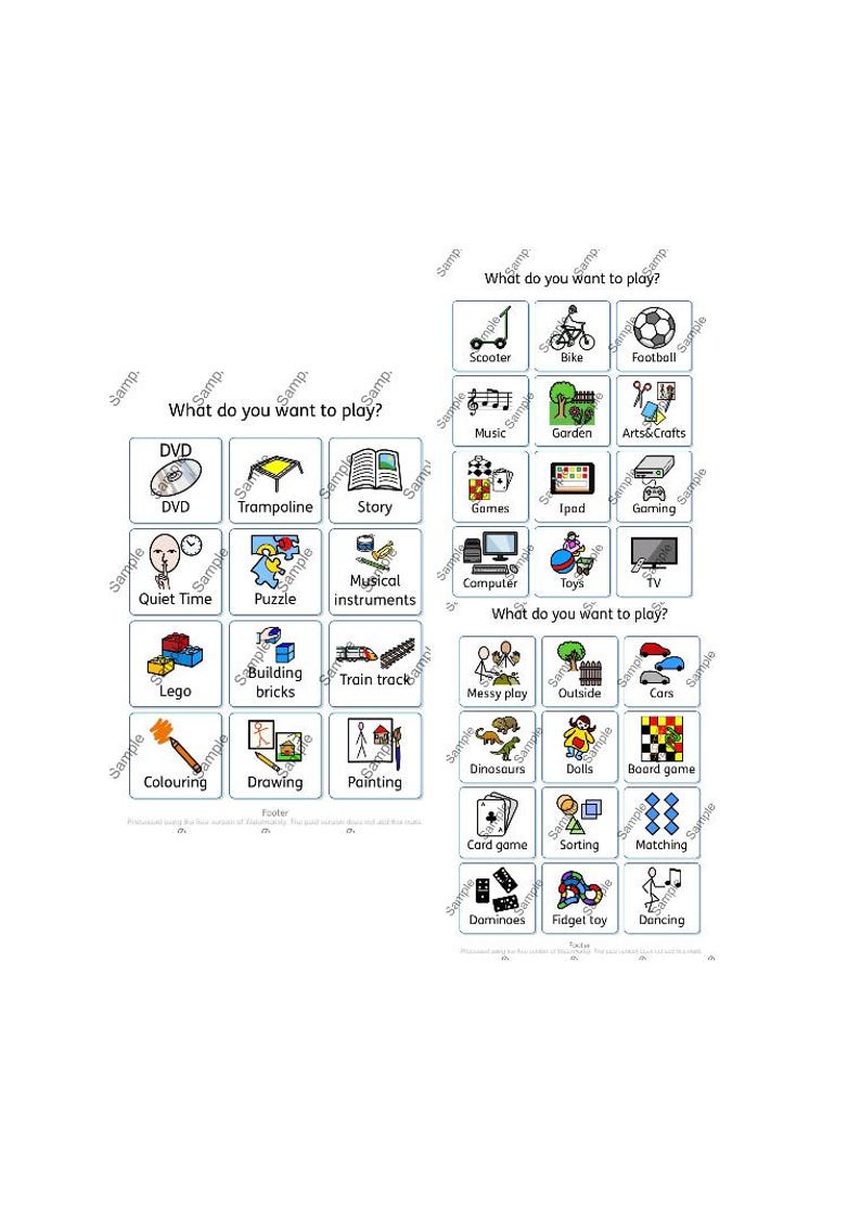 Visual Communication Cards: Play Symbols for Autism, ADHD (digital ...
