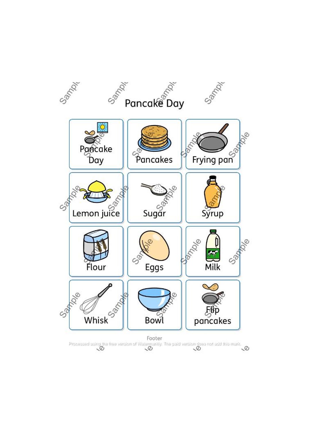 Pancake Day, Visual Communication Support, Visual Aid for SEND, ADHD ...