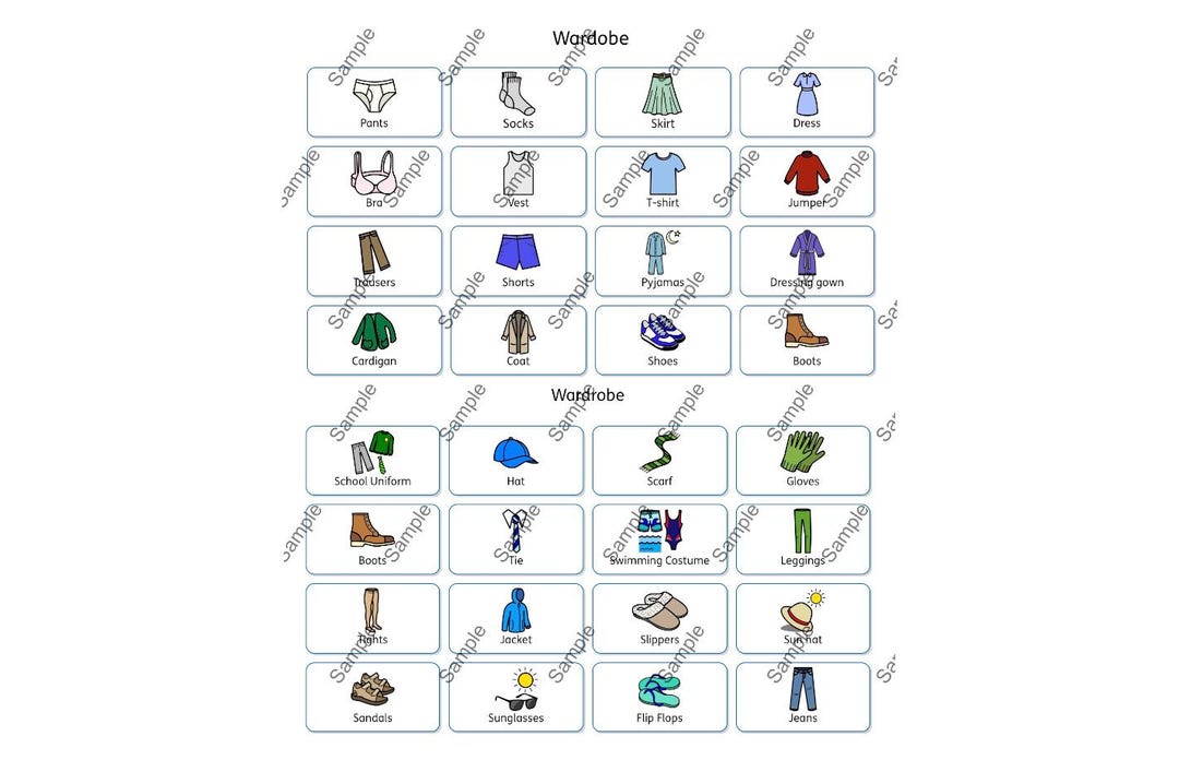 Wardrobe Labels: Visual Aid for Autism, ADHD, SEND (digital Download ...