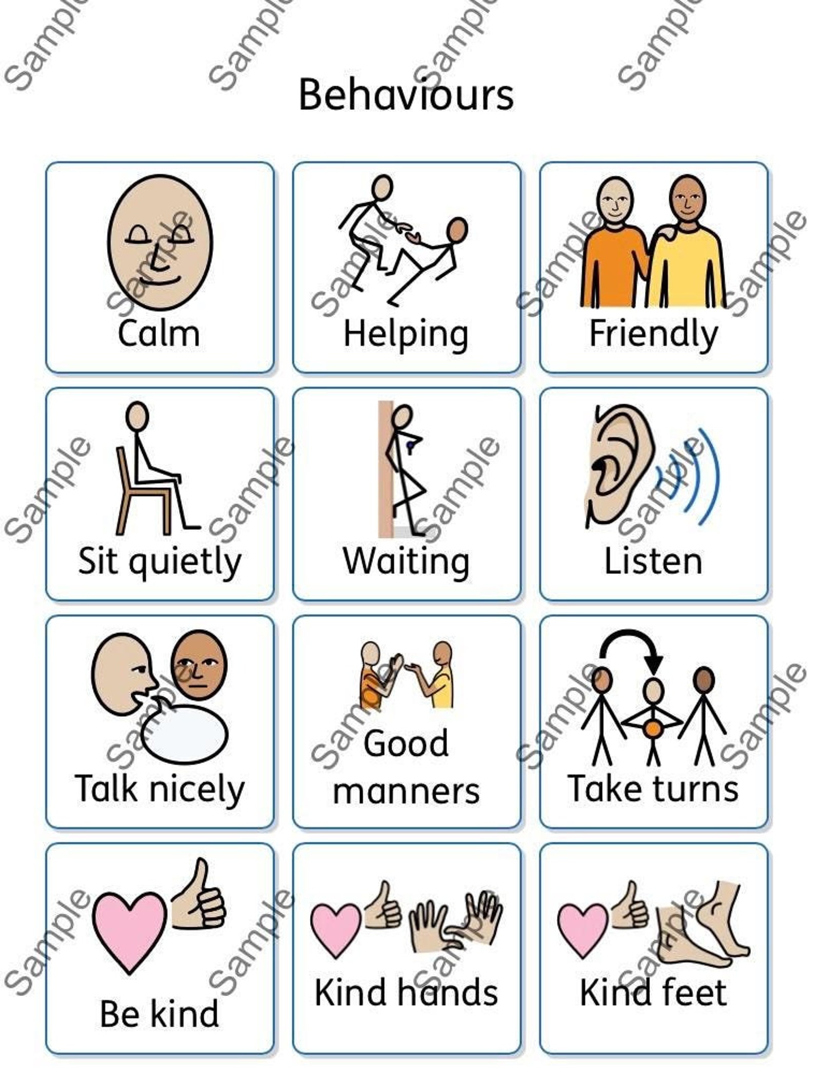 Expected Behaviors Visual Communication Cards: Autism, ADHD, SEND ...