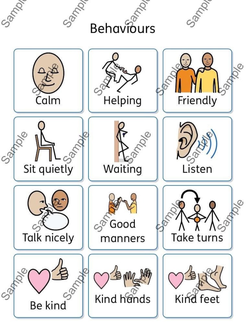 Expected Behaviors Visual Communication Cards: Autism, ADHD, SEND ...