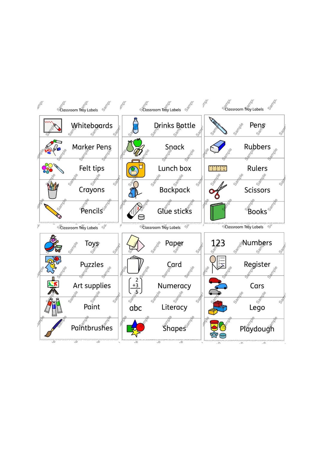 Classroom Tray Labels: Visual Communication Aid (digital Download) - Etsy