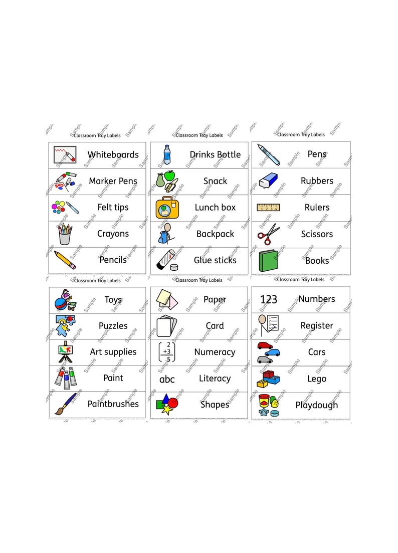 Classroom Tray Labels: Visual Communication Aid (digital Download) - Etsy
