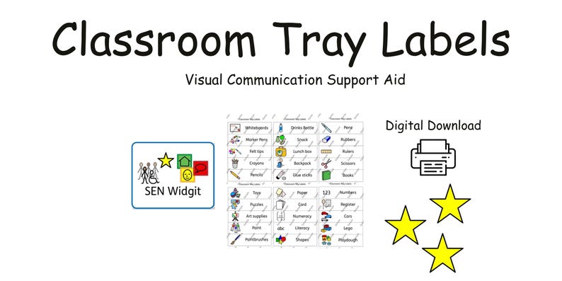 Classroom Tray Labels: Visual Communication Aid (digital Download) - Etsy