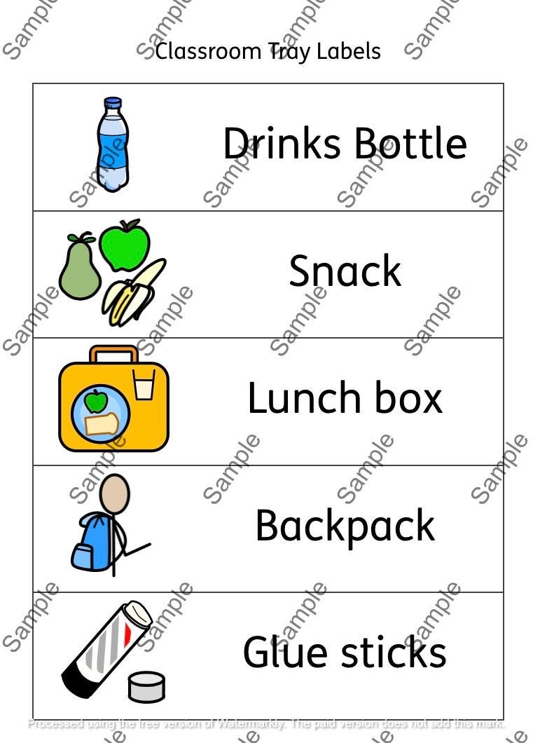 Classroom Tray Labels: Visual Communication Aid (digital Download) - Etsy
