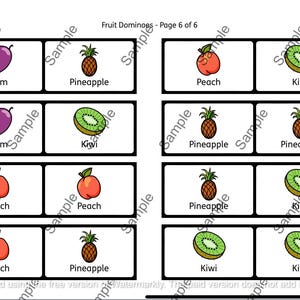 Fruit Dominoes Game, Visual Communication Support, Visual Aid for SEND ...