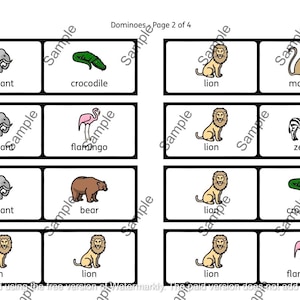 Animal Dominoes Game, Visual Communication Support, Visual Aid for SEND ...
