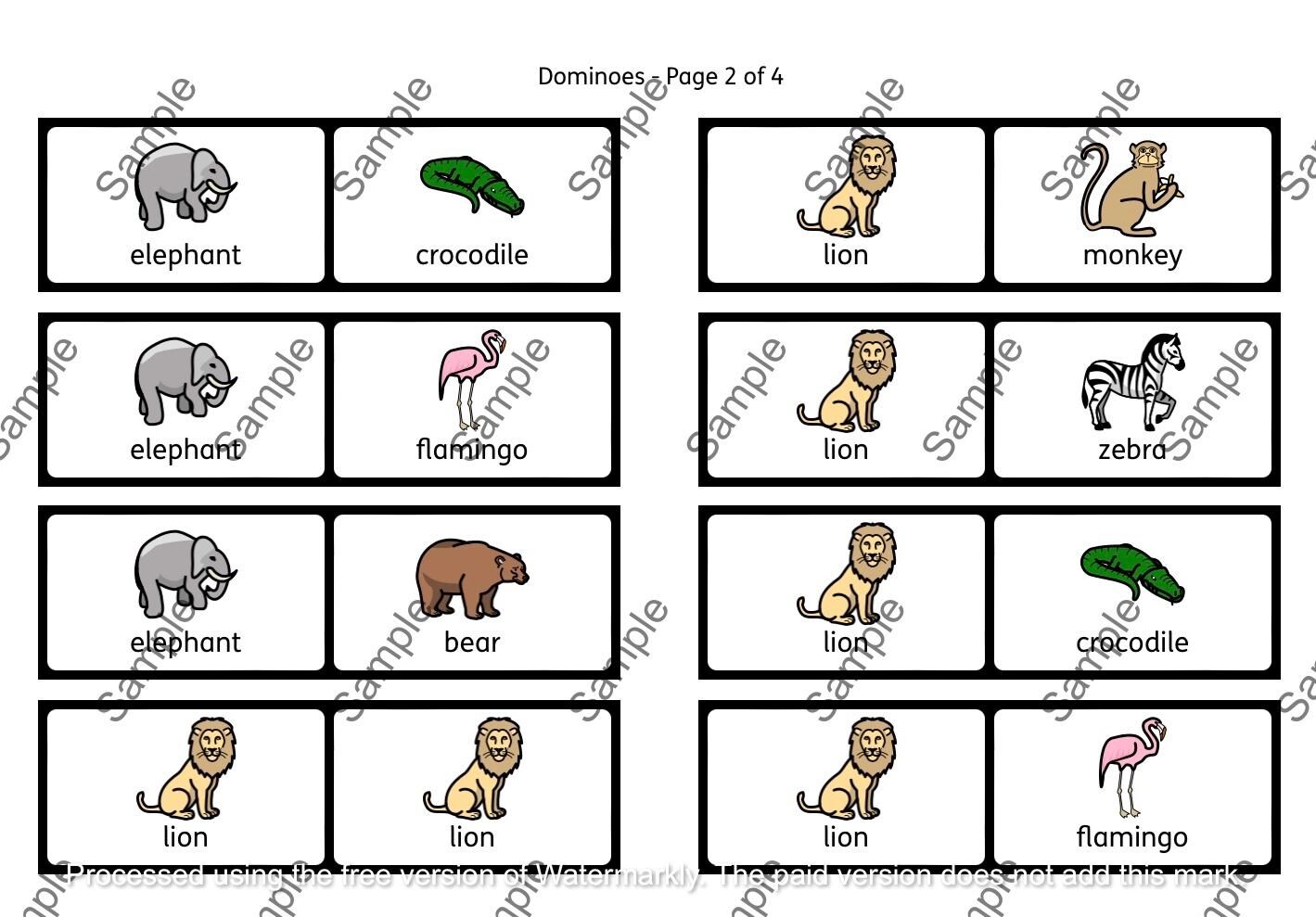 Animal Dominoes Game, Visual Communication Support, Visual Aid for SEND ...