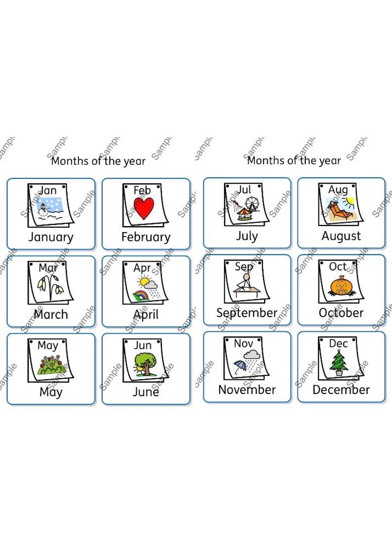 Months of the Year Visual Aid: Communication Support (digital Download ...