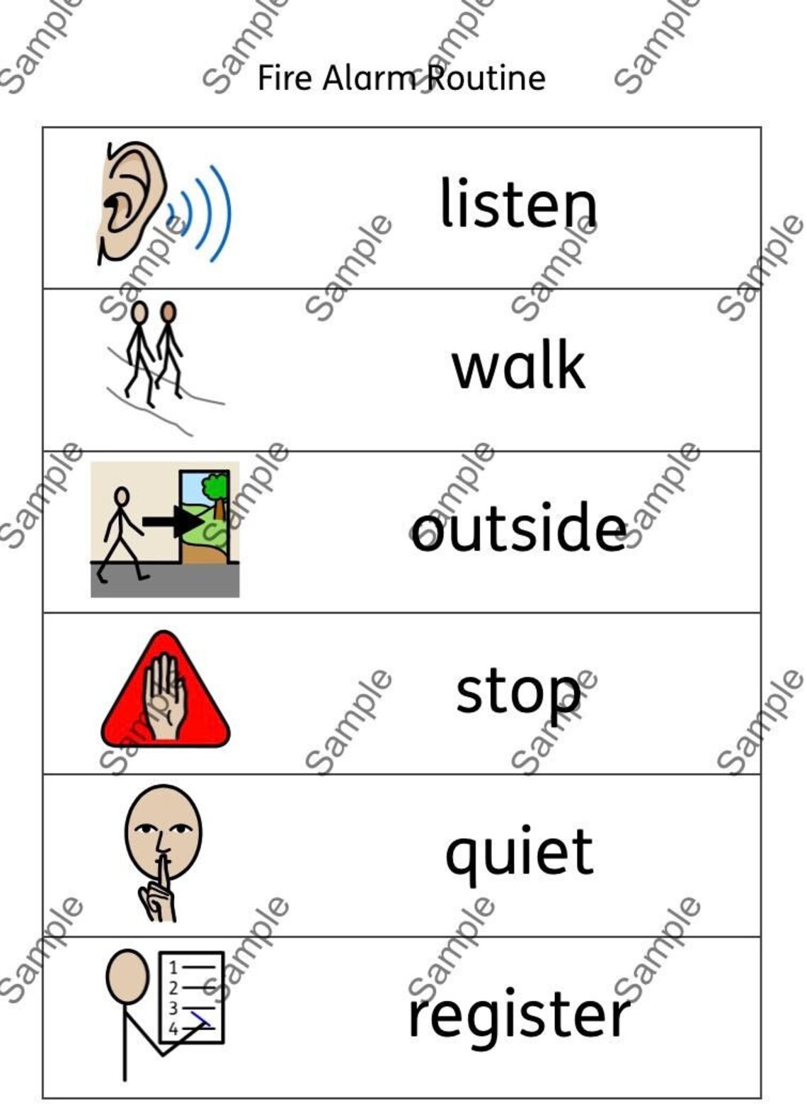 Fire Alarm Routine, Visual Communication Support, Visual Aid for SEND ...