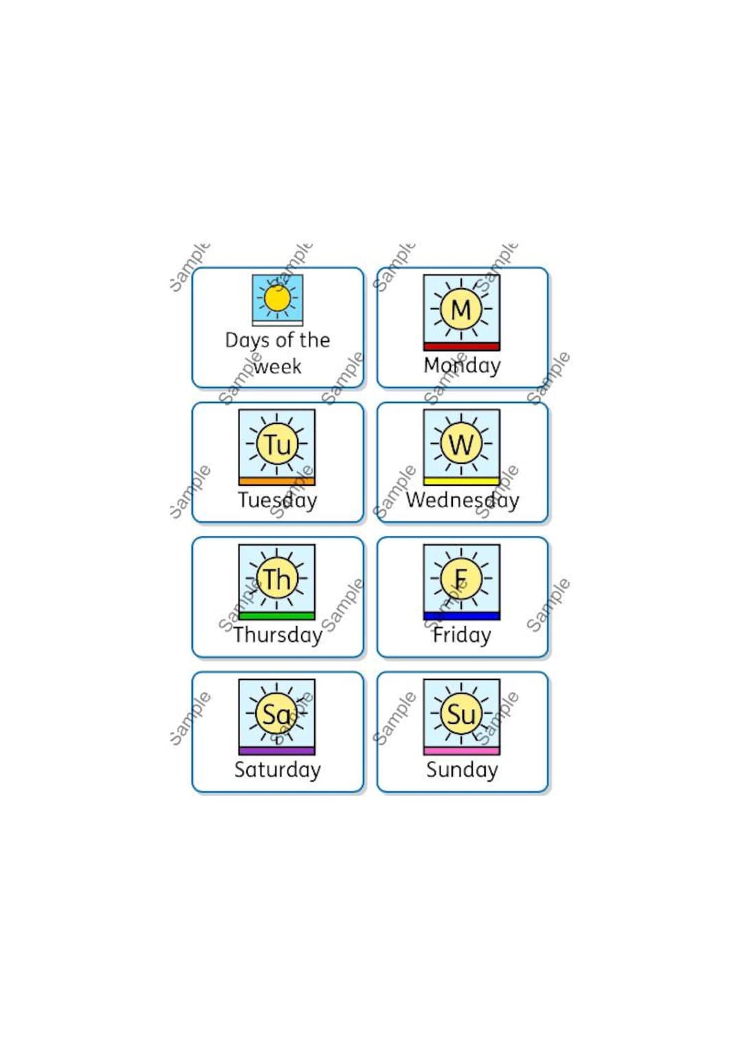 Days of the Week Visual Aid: Communication Support (digital Download ...