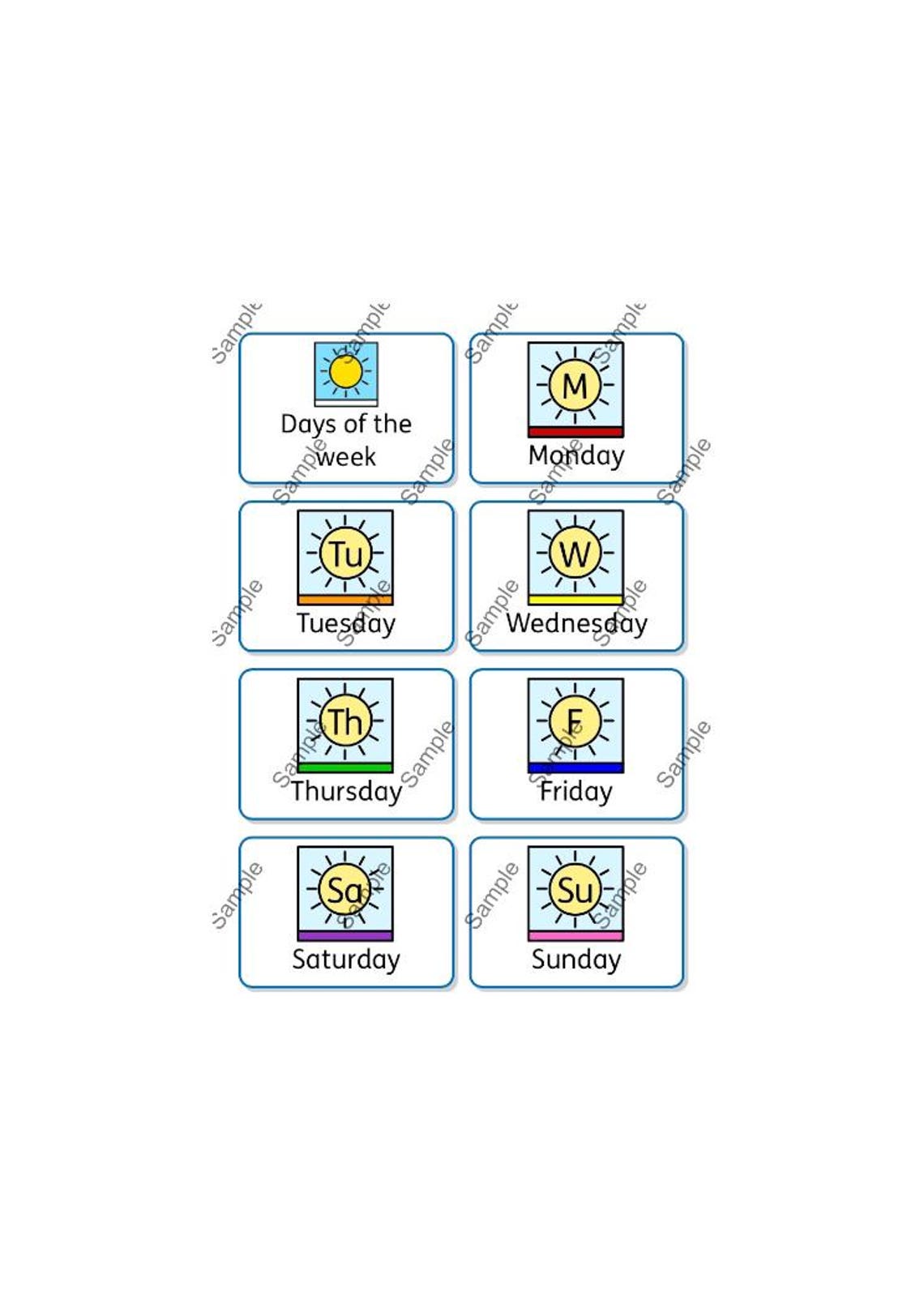 Days of the Week Visual Aid: Communication Support (digital Download ...