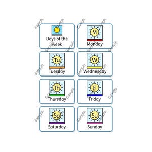 Days of the Week Visual Aid: Communication Support (digital Download ...