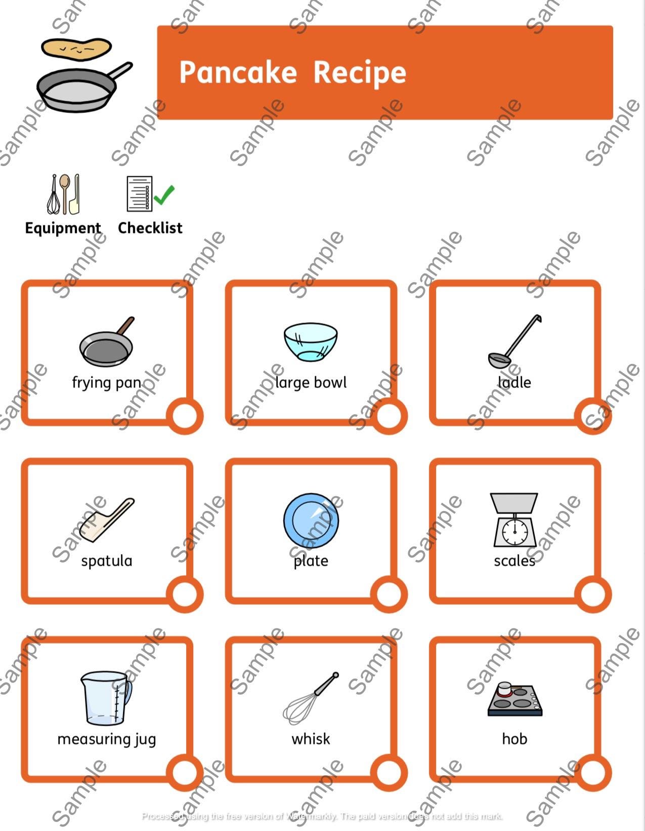Pancake Recipe, Visual Communication Support, Visual Aid for SEND, ADHD ...