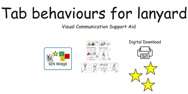Tab Behaviours for Lanyard , Visual Communication Support,visual Aid ...