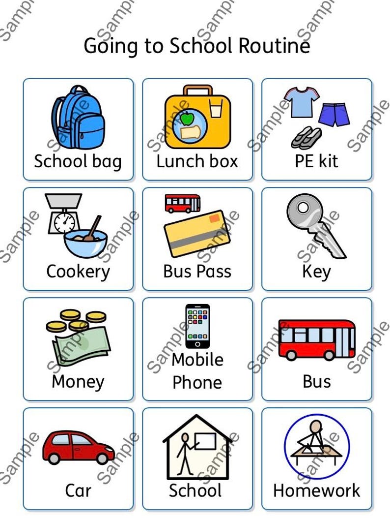 School Routine Visual Aid: Communication Support for Autism, ADHD ...