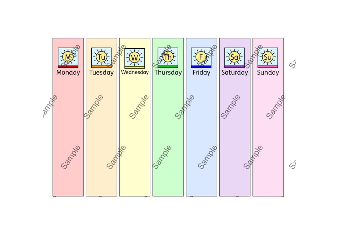 7 Day Colour Schedule, Visual Communication Support, Visual Aid for ...