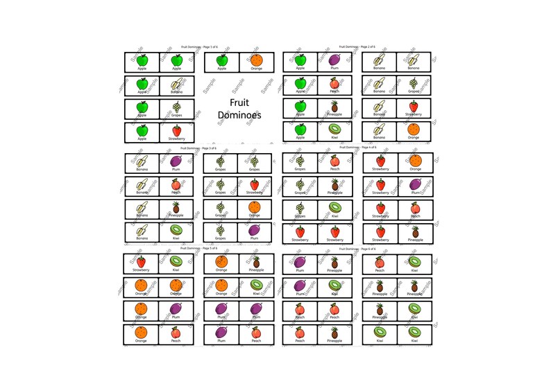 Fruit Dominoes Game, Visual Communication Support, Visual Aid for SEND ...