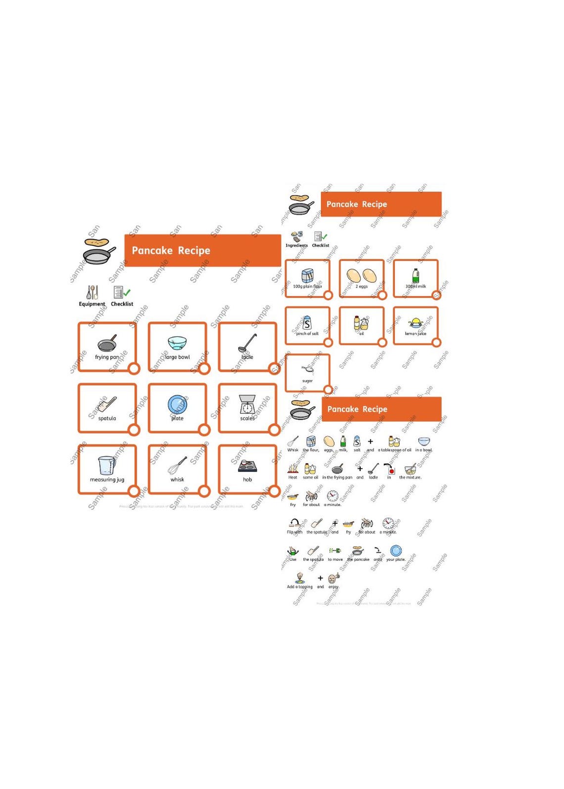 Pancake Recipe, Visual Communication Support, Visual Aid for SEND, ADHD ...