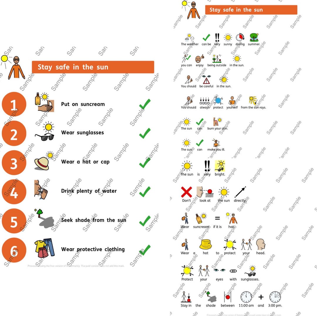 Stay Safe in the Sun, Visual Communication Support, Visual Aid for SEND ...