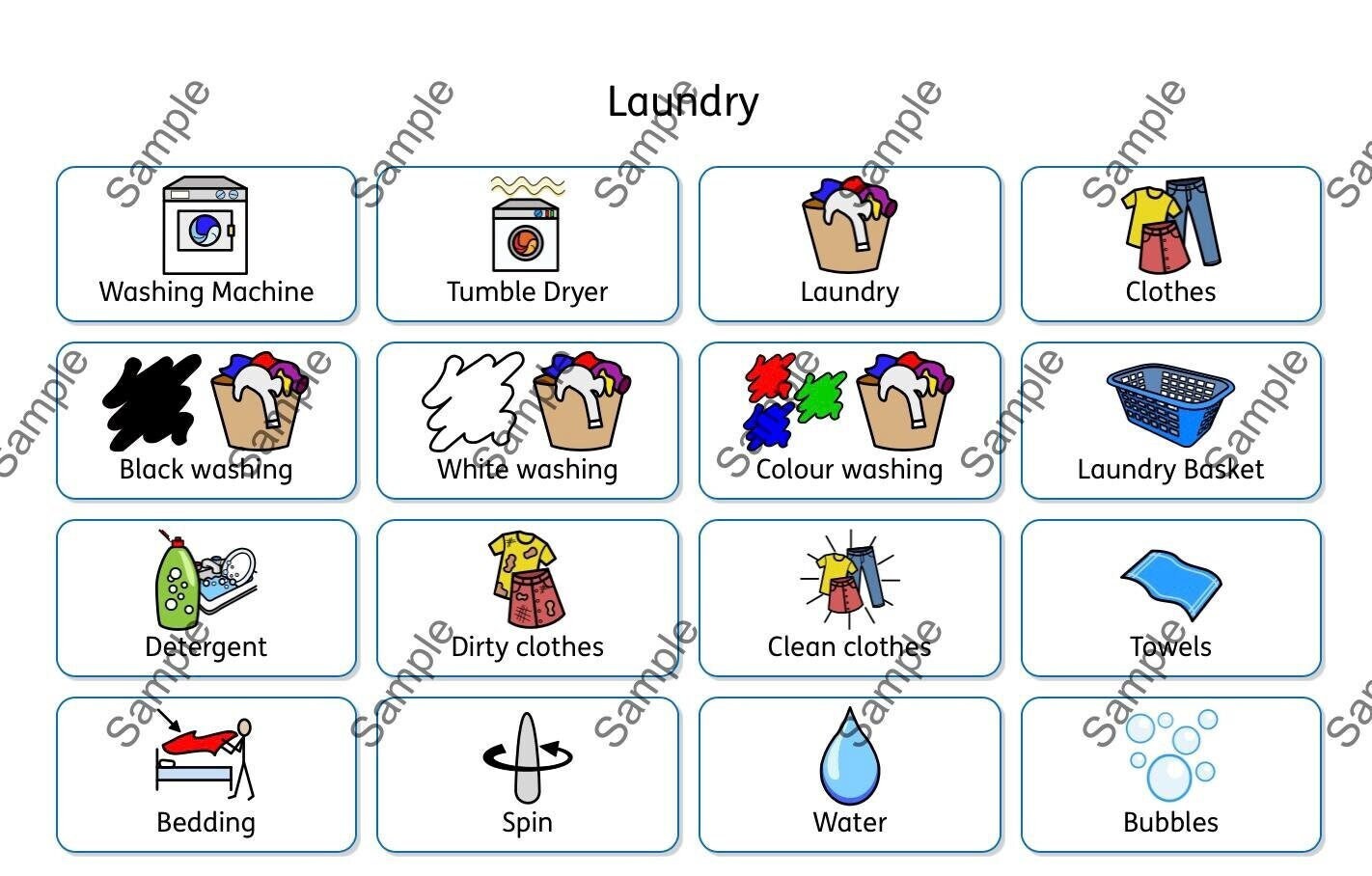 Laundry Symbols: Visual Communication Aid for SEND, Autism, ADHD ...