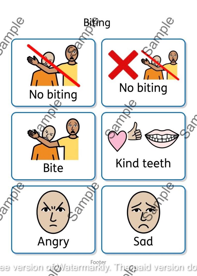 Biting Behaviour Visual Communication Aid: Autism, ADHD, SEND (digital ...