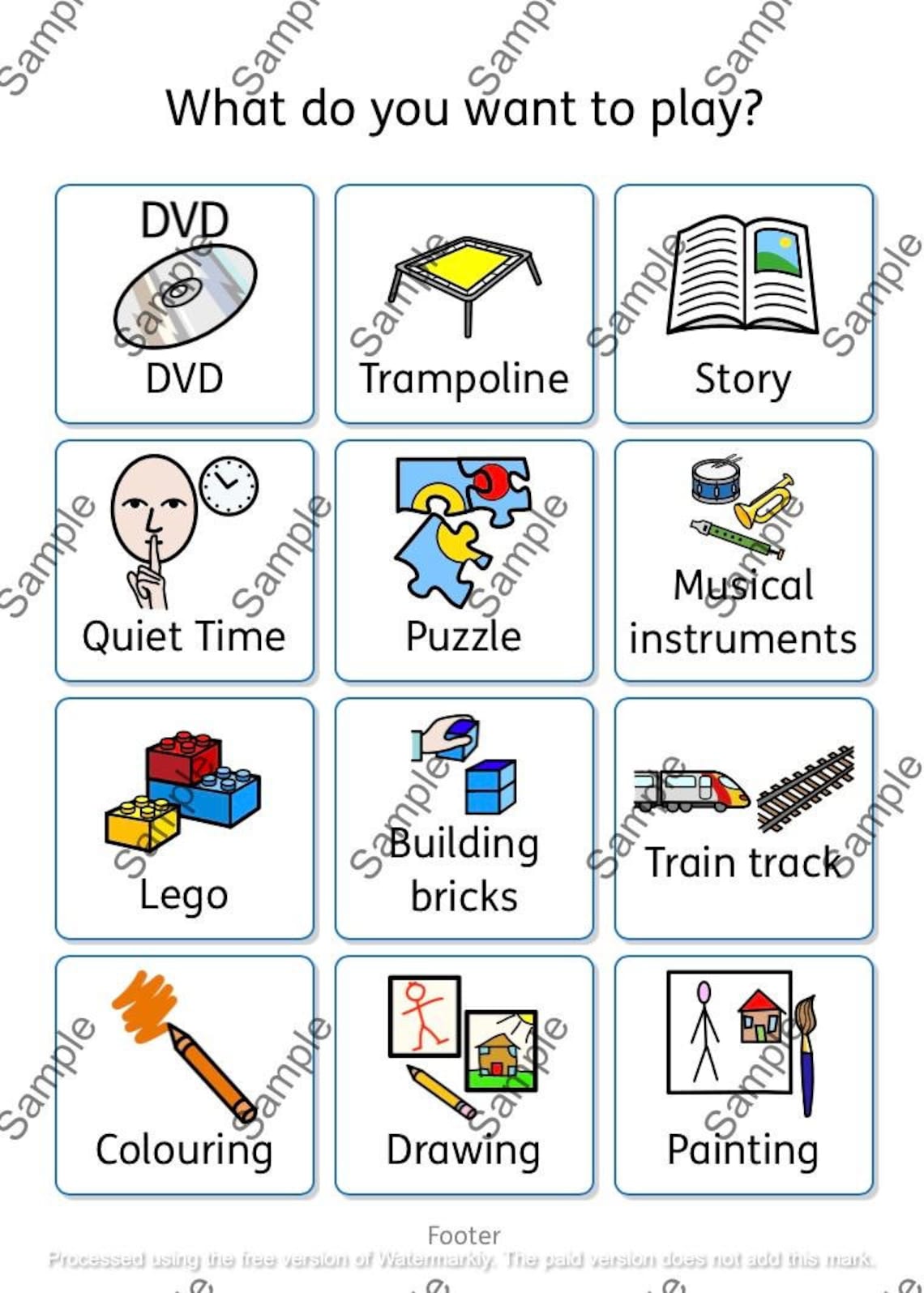 Visual Communication Cards: Play Symbols for Autism, ADHD (digital ...