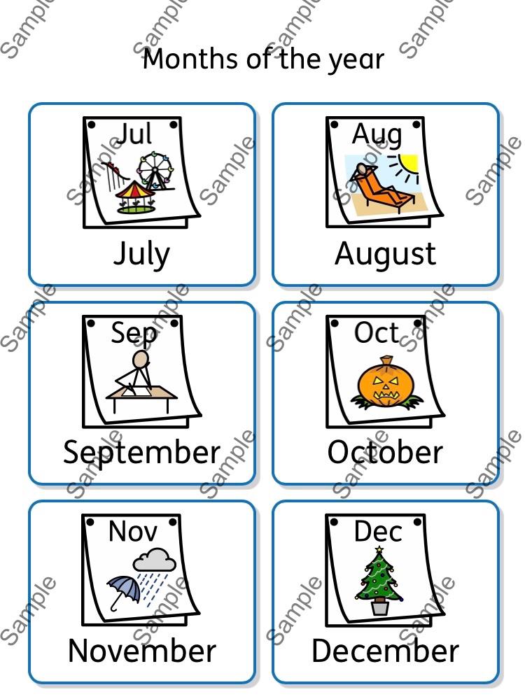 Months of the Year Visual Aid: Communication Support (digital Download ...