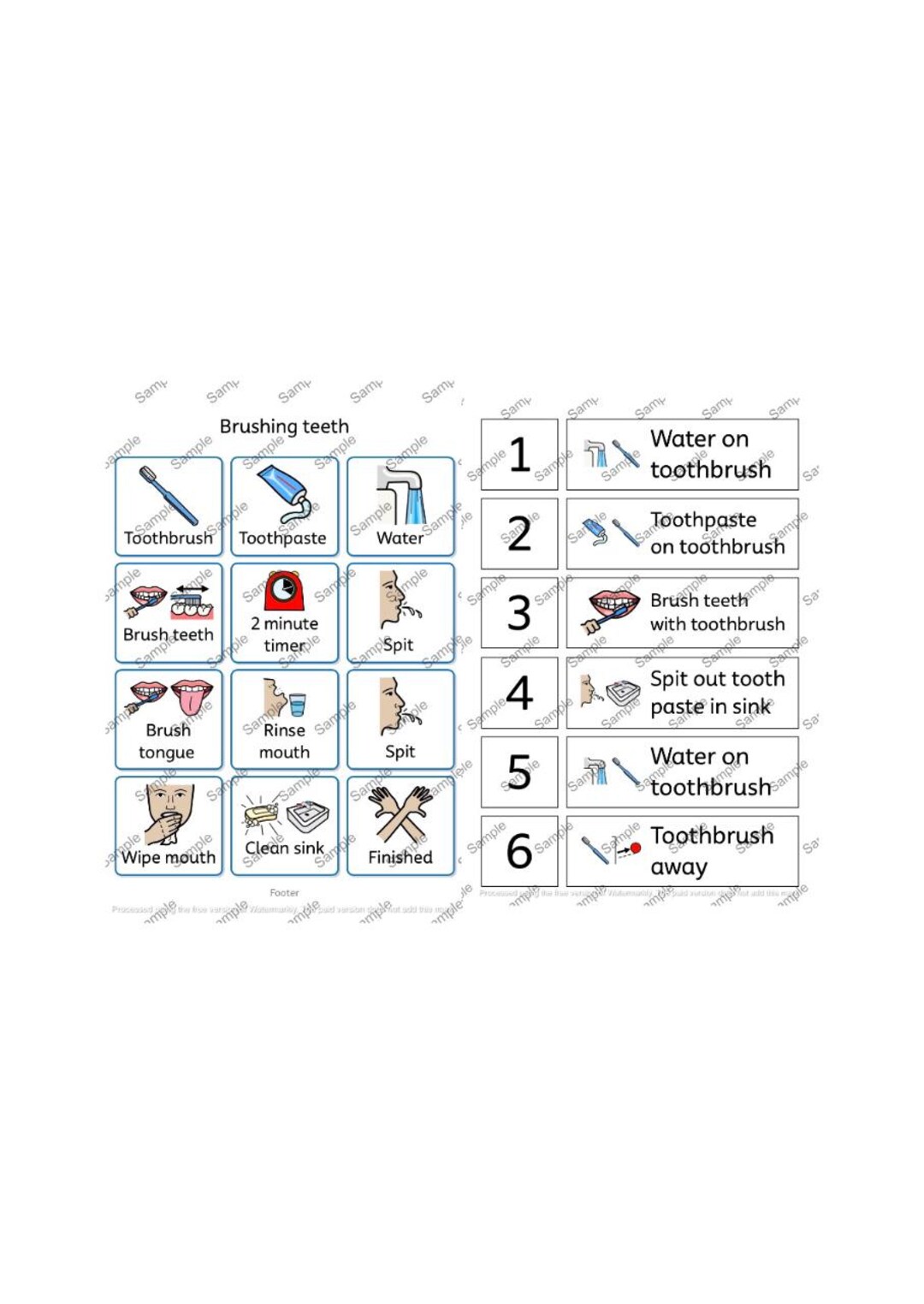 Brushing Teeth Visual Communication Aid: Symbols for SEND, Autism ...