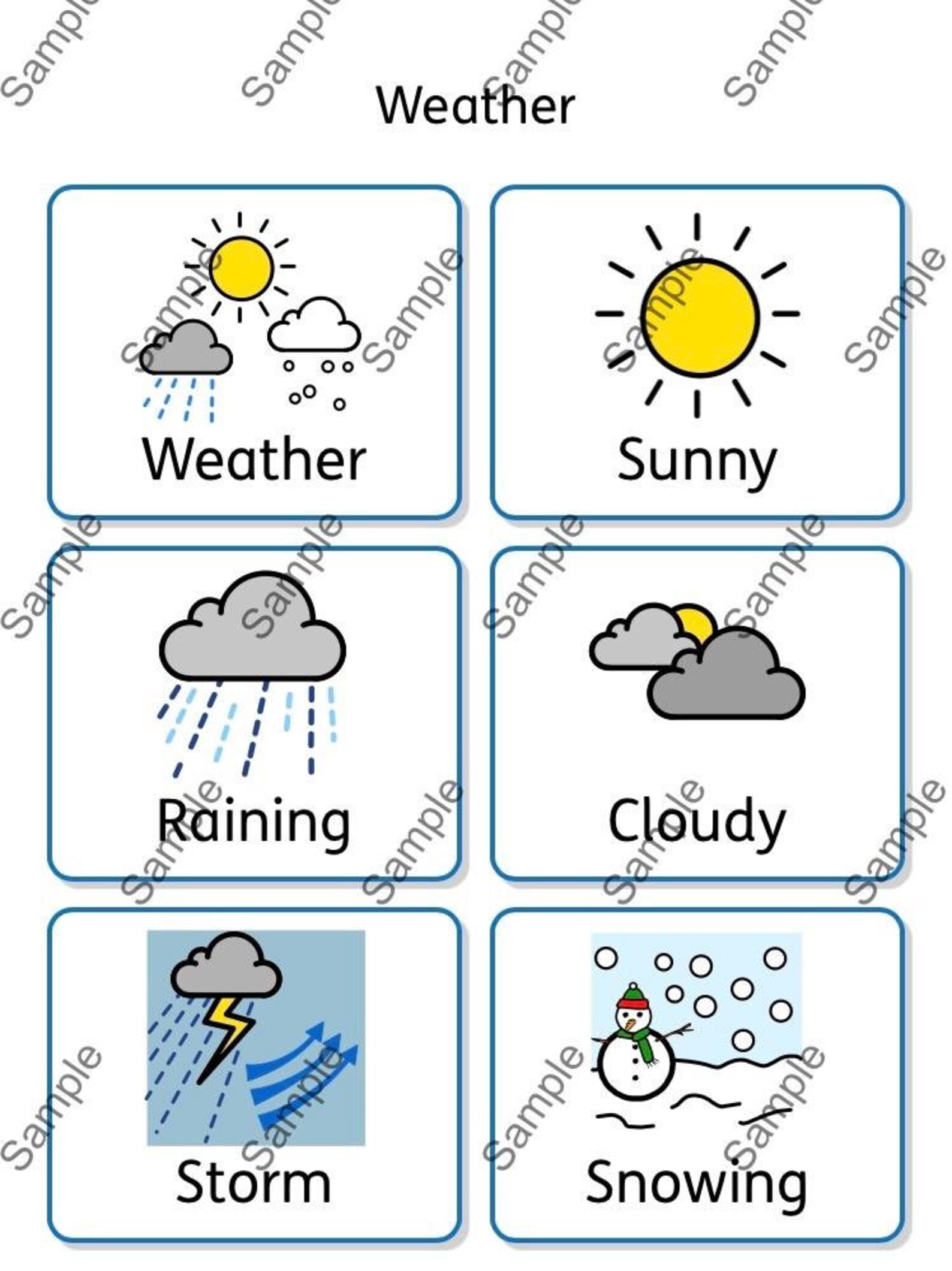 Weather, Visual Communication Support, Visual Aid for SEND, ADHD, ADD ...