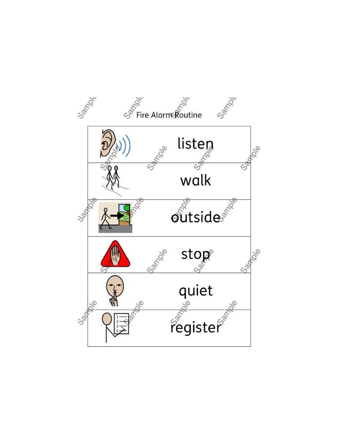 Fire Alarm Routine, Visual Communication Support, Visual Aid for SEND ...