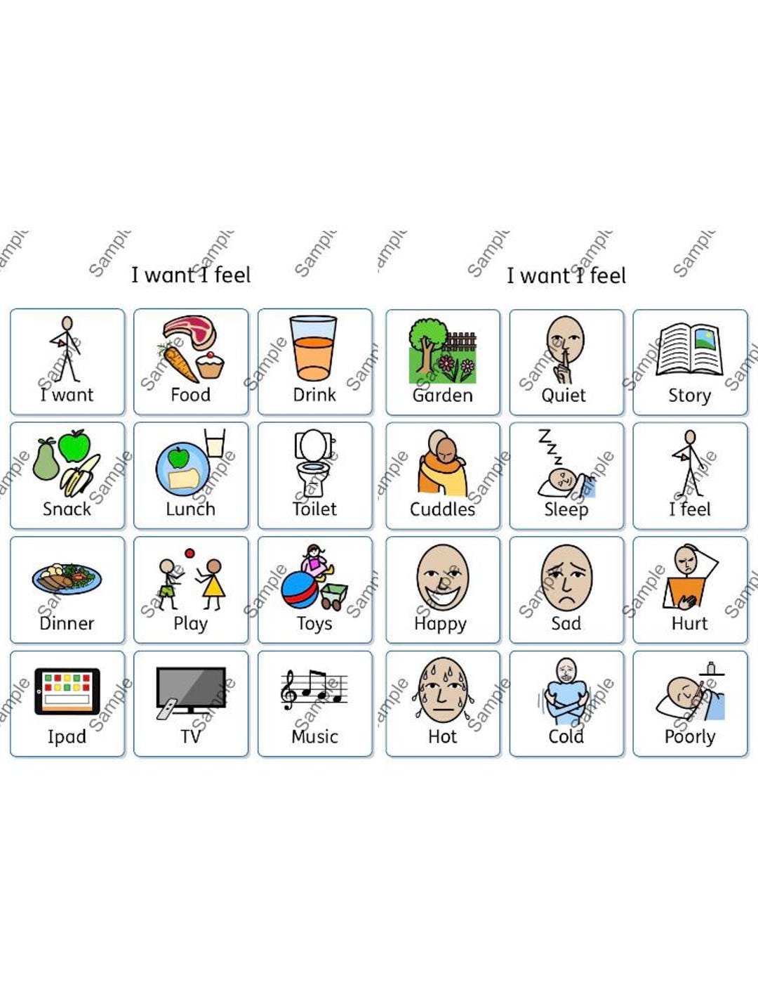I Want I Feel Communication Cards: Visual Aid for Autism, ADHD (digital ...