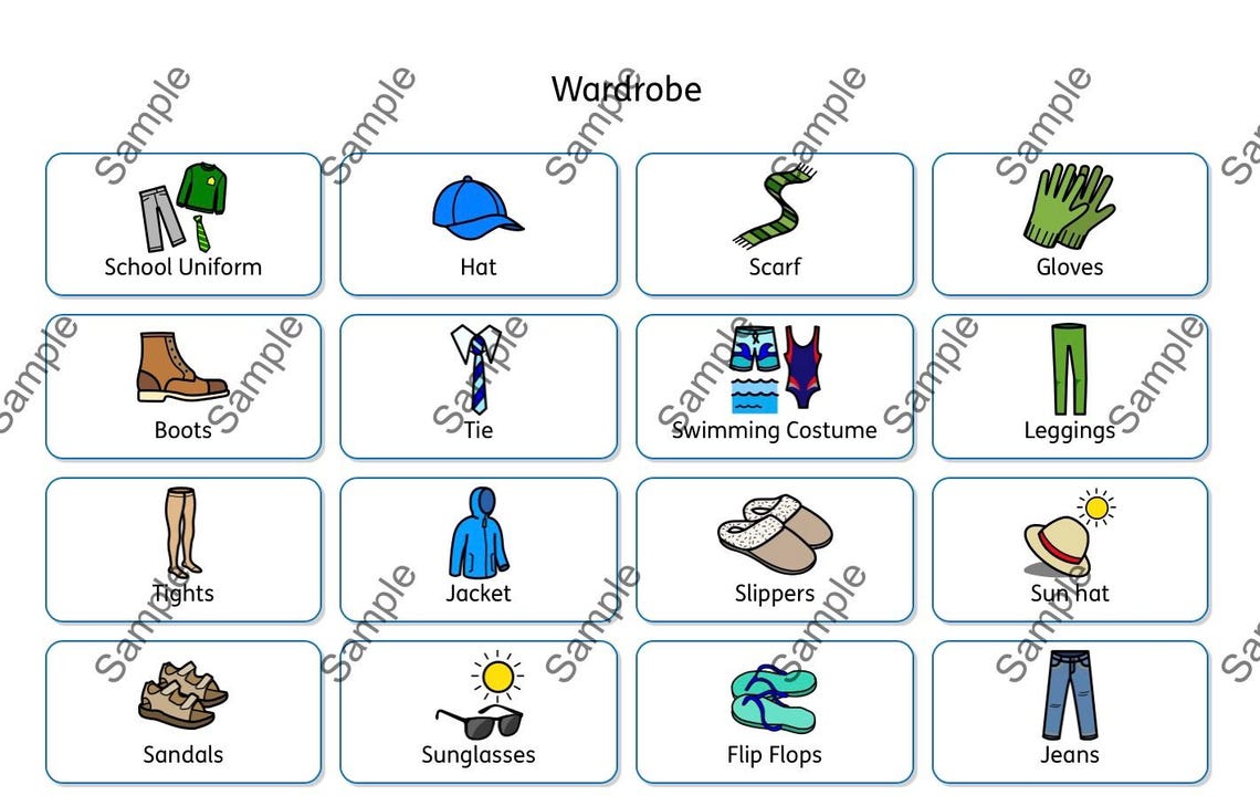 Wardrobe Labels, Visual Communication Support, Visual Aid for SEND ...