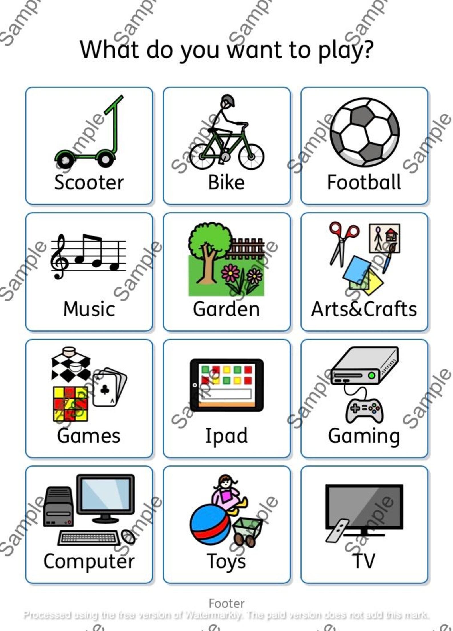 Visual Communication Cards: Play Symbols for Autism, ADHD (digital ...