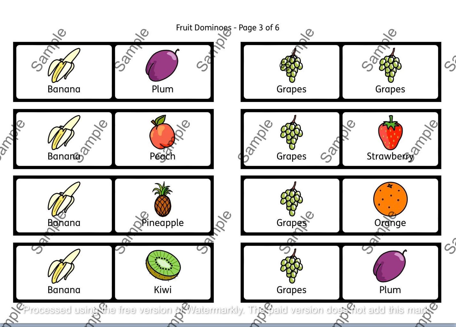 Fruit Dominoes Game, Visual Communication Support, Visual Aid for SEND ...