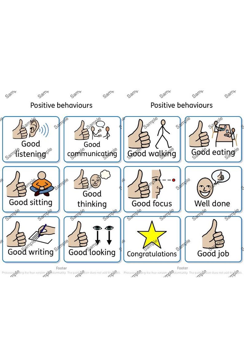 Positive Behaviours Visual Aid: Communication Support (digital Download ...