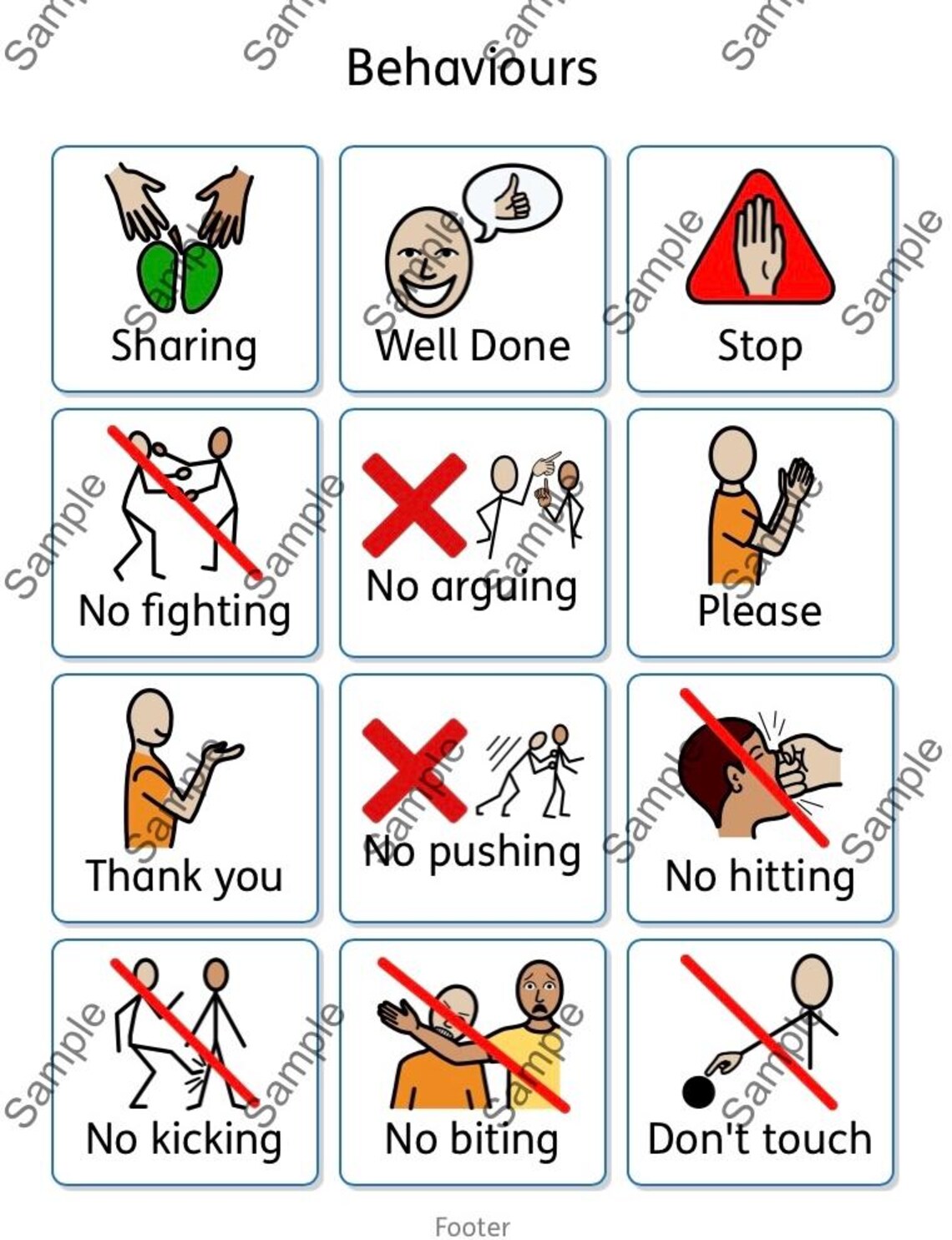 Expected Behaviors Visual Communication Cards: Autism, ADHD, SEND ...