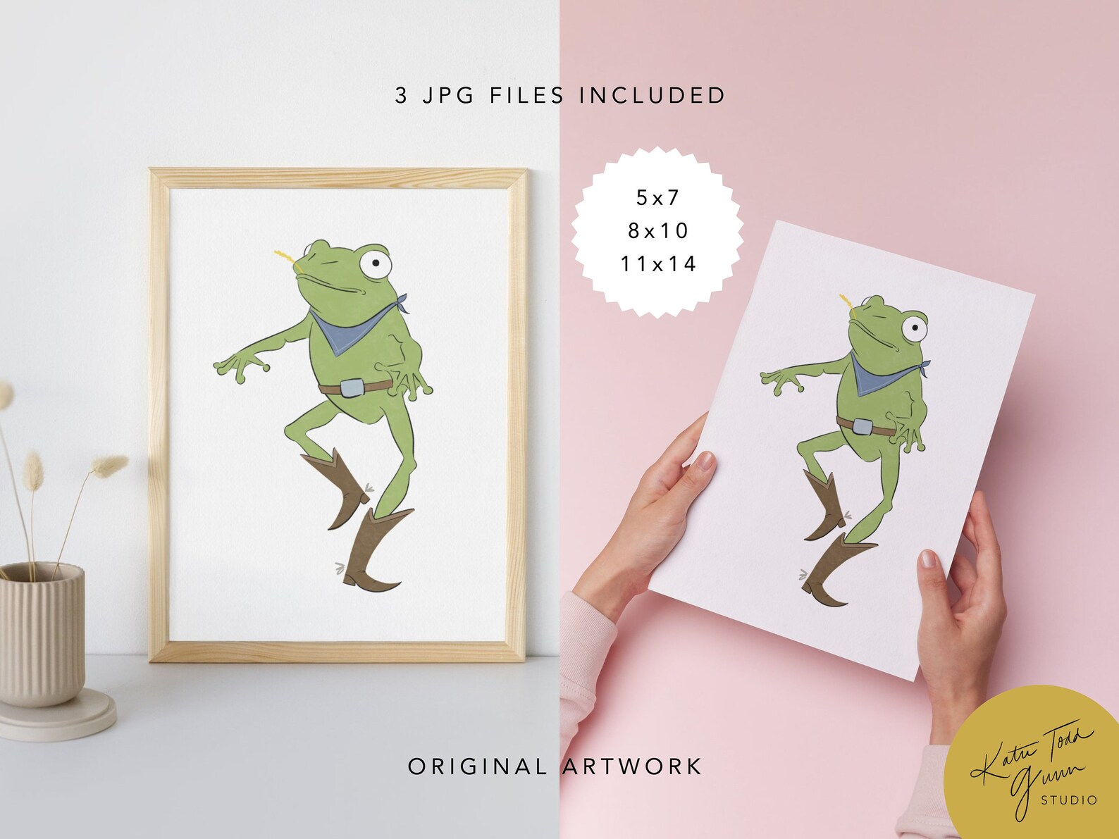 Cowboy Frog, Cowboy Frog Art Print, Western Toad, Frog Art, Cowboy ...