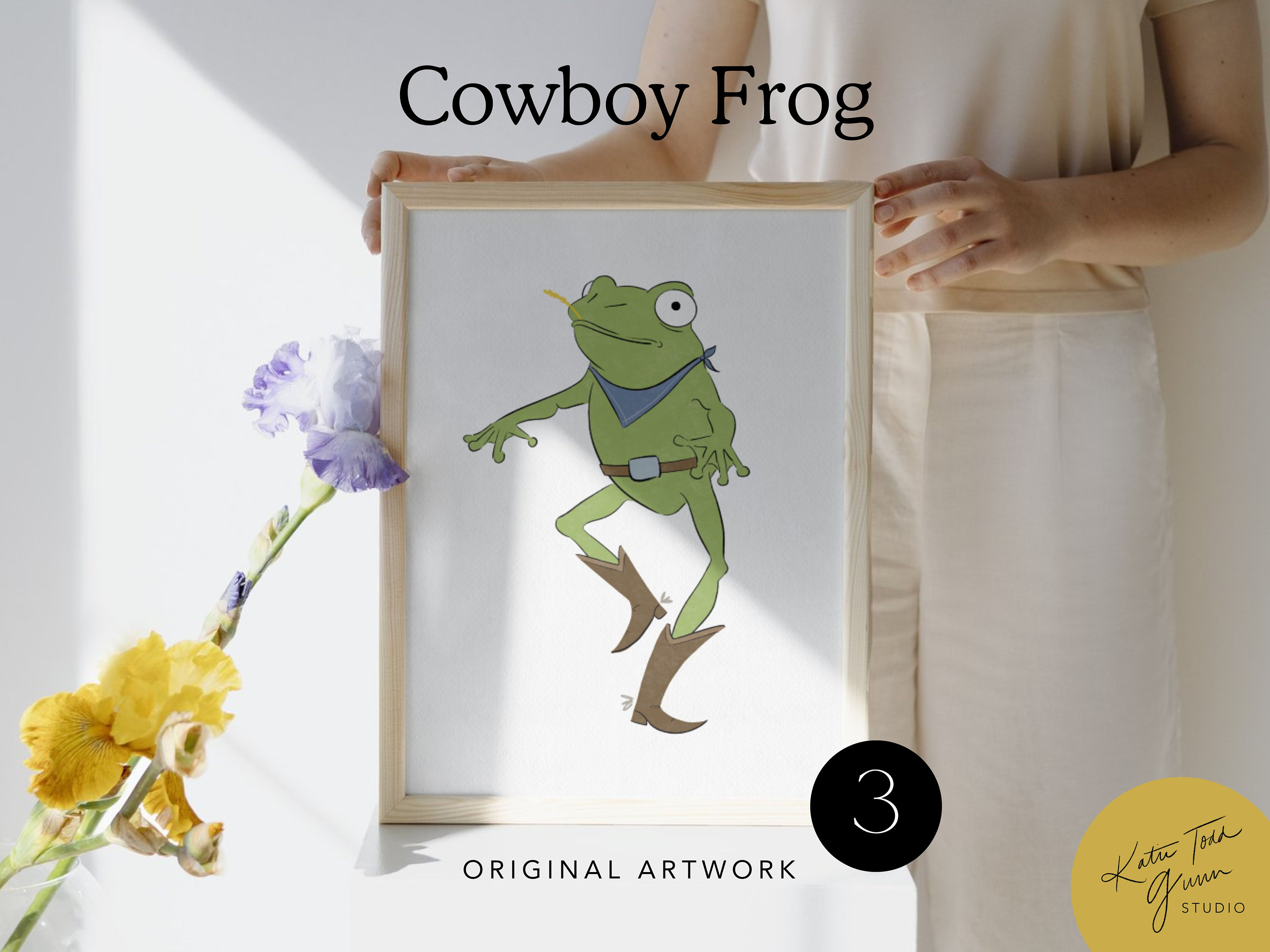 Cowboy Frog, Cowboy Frog Art Print, Western Toad, Frog Art, Cowboy ...
