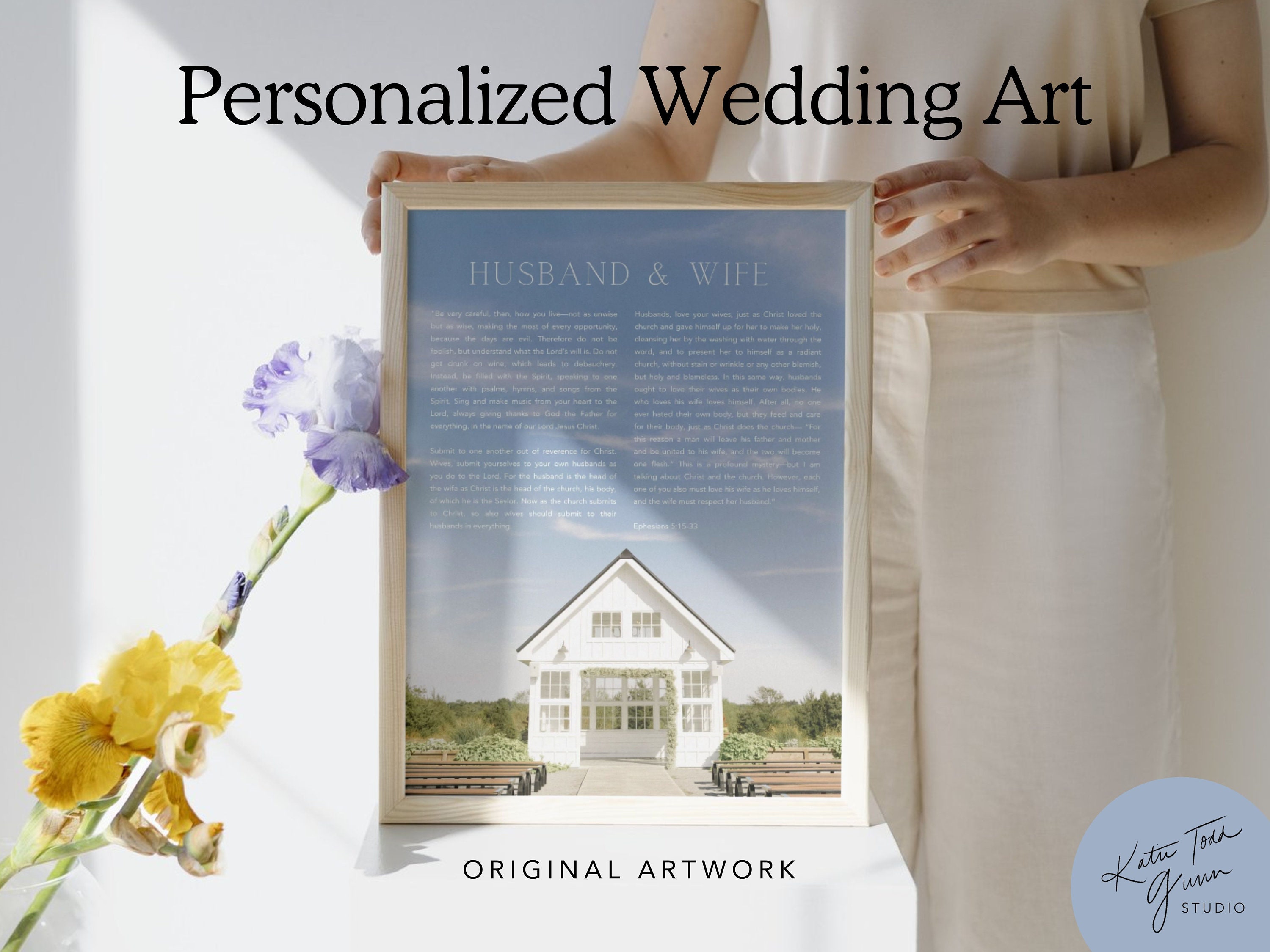 Digital Wedding Art, Personalized Wedding Print, Custom Digital Vow ...