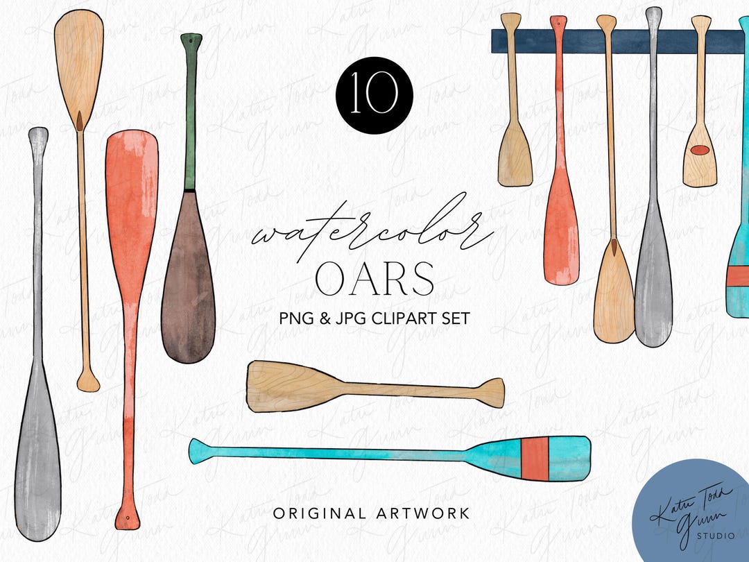 Watercolor Oars Clipart Set, Nautical Art (PNG & JPG) - Etsy