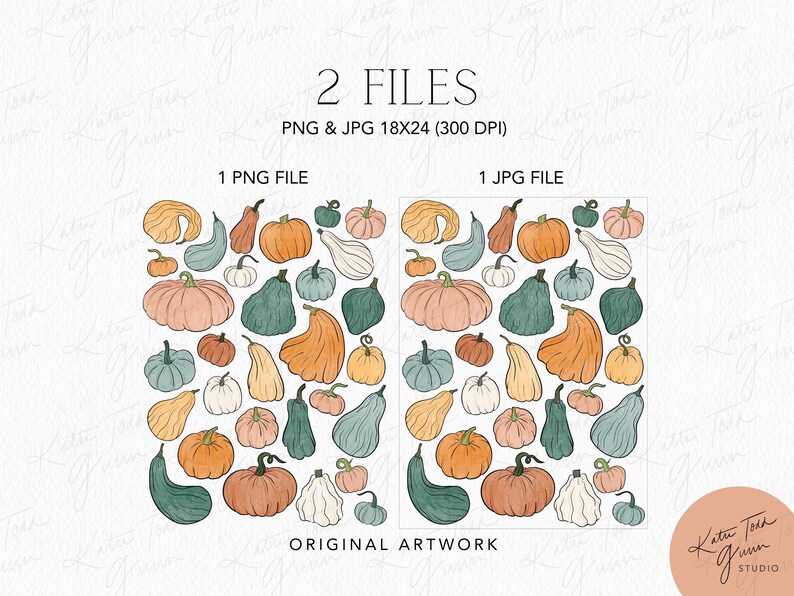 Watercolor Pumpkin Clipart, Pumpkins, & Squash, Autumn, Fall Pumpkins ...