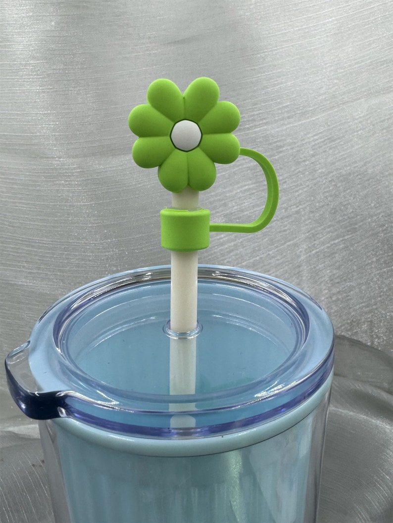 Retro Daisy Tumbler,straw Topper Floral Bottle Straw,cover Silicone ...