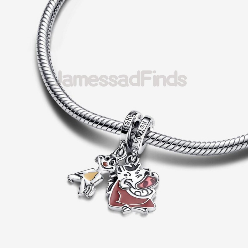 Disney the Lion King Timon & Pumbaa Splittable Dangle Charm,s925 ...