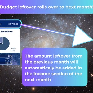 Excel Budget Template Galaxy Aesthetic Spreadsheets Monthly Expense ...