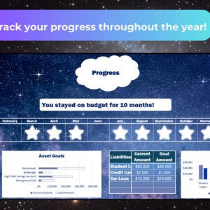 Excel Budget Template Galaxy Aesthetic Spreadsheets Monthly Expense ...