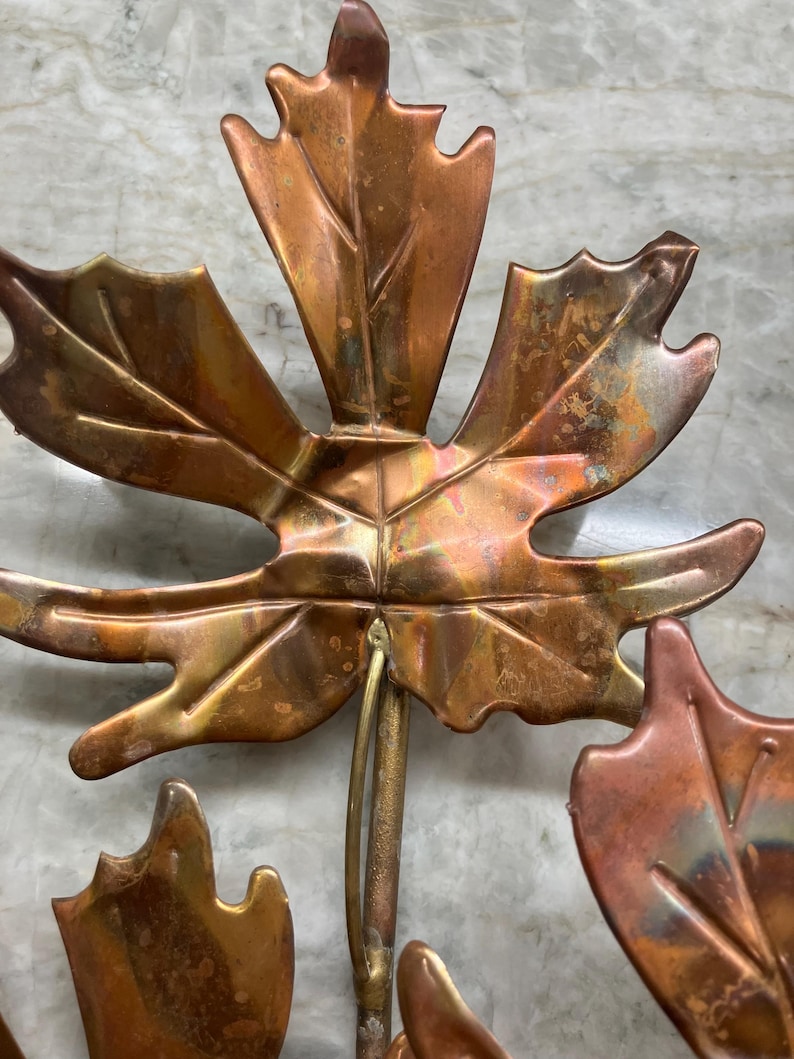 Vintage Copper Maple Leaf Wall Decor Candleholder - Etsy
